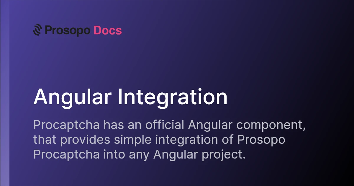 Angular Integration | Docs
