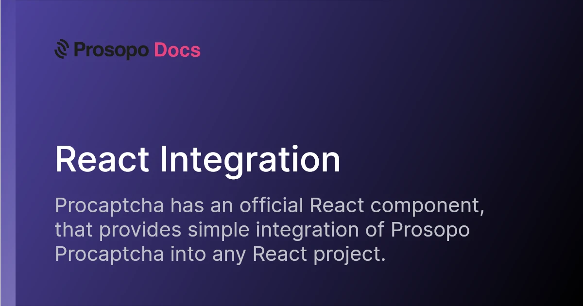 React Integration | Docs